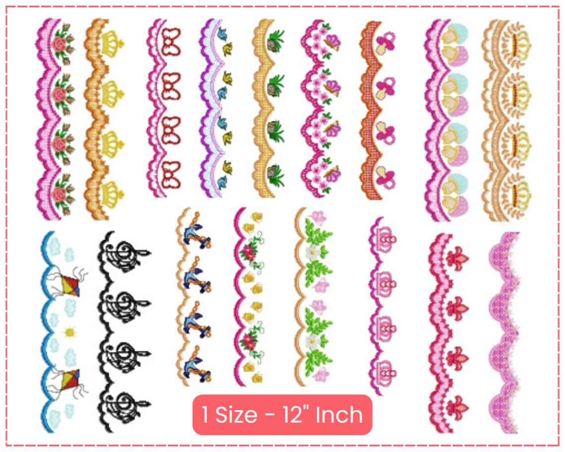 Exquisite Floral Border Machine Embroidery Designs, Cutwork Edge Border ...