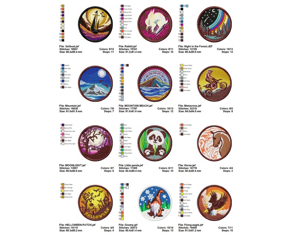 Embroidery Round Patch Collection, Patch Embroidery Designs for Uniform ...