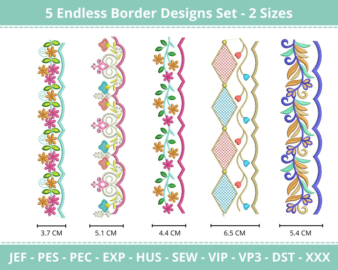Cutwork Border Machine Embroidery Designs, Floral Border Embroidery ...