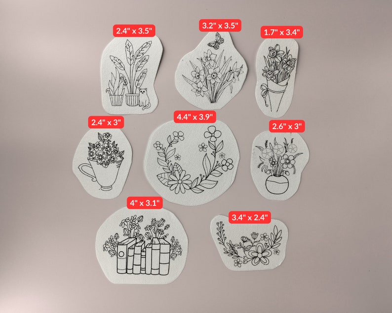 Flowers Hand Embroidery Pattern, Stick and Stitch Pattern, Water ...