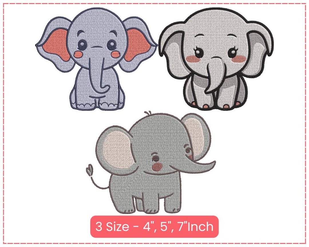 Adorable Baby Elephant Embroidery Design Set - Cute and Playful ...