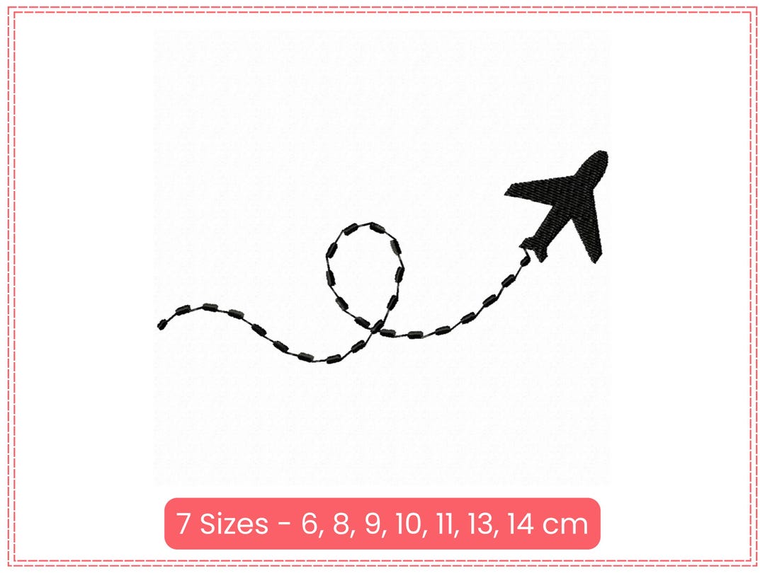 Airplane Loop Trail Embroidery Design – Travel Journey Path Machine ...