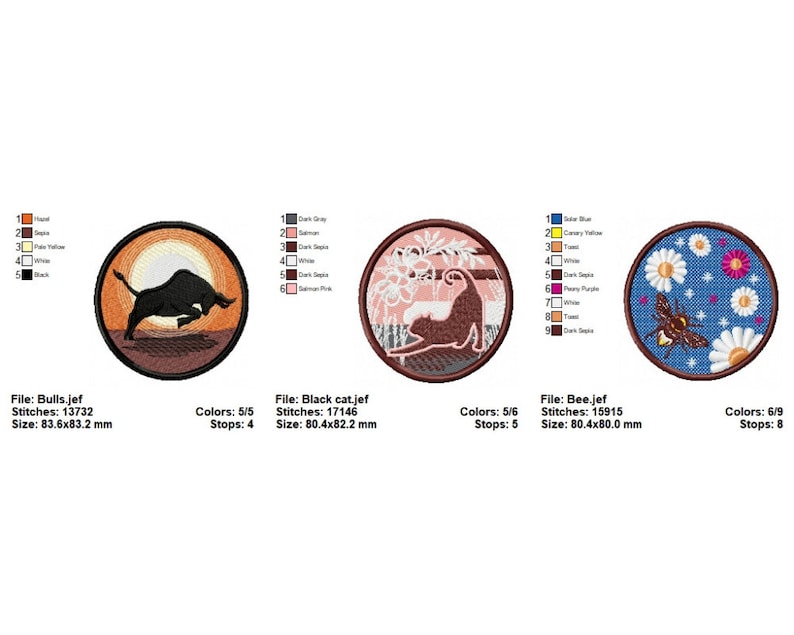 Embroidery Round Patch Collection, Patch Embroidery Designs for Uniform ...