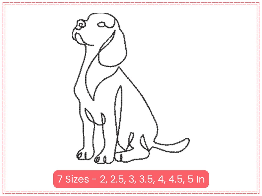 Simple Dog Outline Embroidery Design, Minimalist Puppy Machine ...