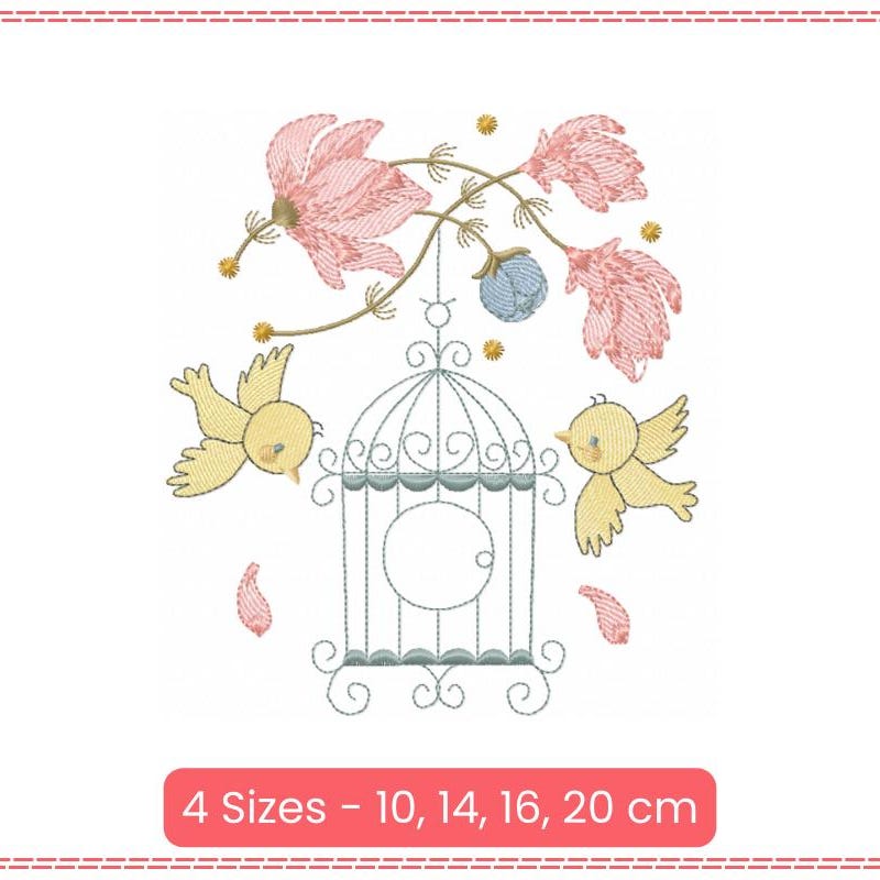 Birdcage Embroidery - Etsy