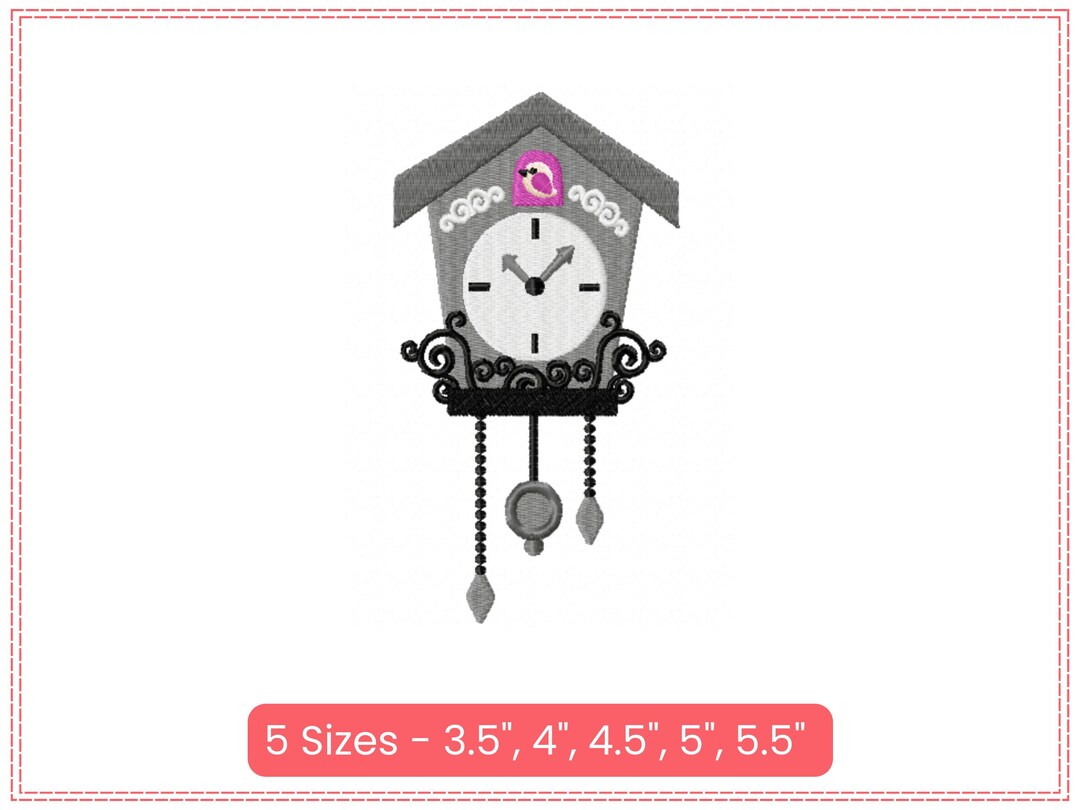 Cuckoo Clock Machine Embroidery Design, Cottagecore Home Decor ...
