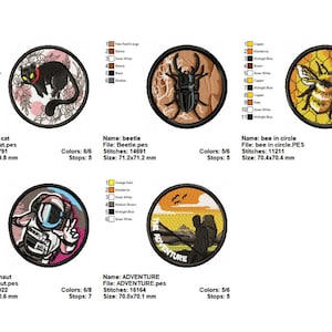 Embroidery Round Patch Collection, Patch Embroidery Designs for Uniform, Jackets, Begs and Caps ...