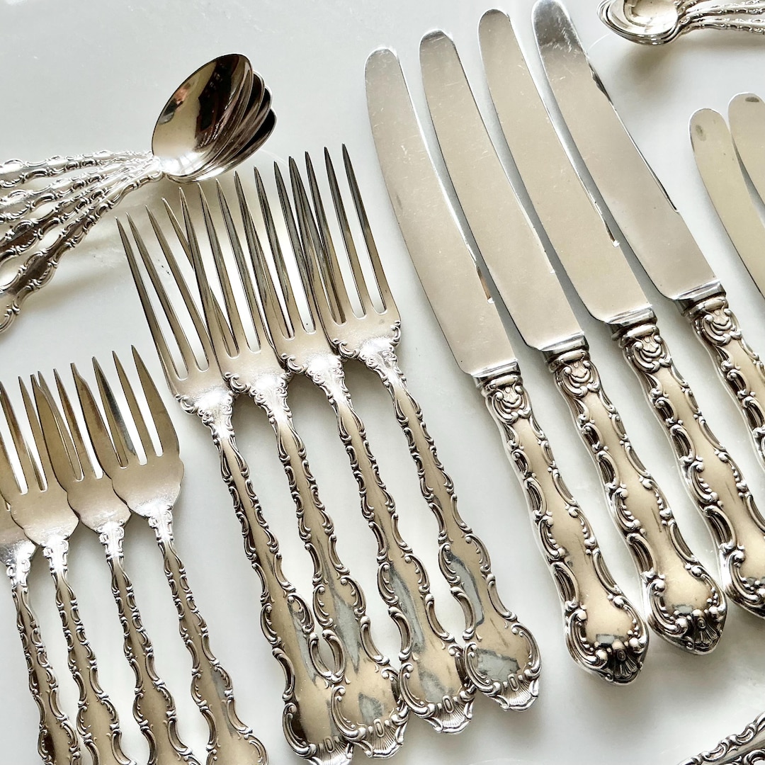 Birks Regency Plate Louis De France. Vintage Silver Plated 6 Piece 4 ...