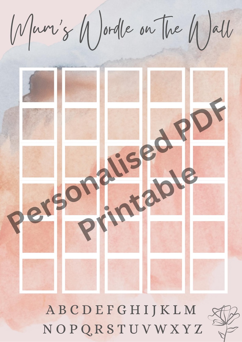 Personalised Wordle on the Wall PDF Downloadable - Etsy
