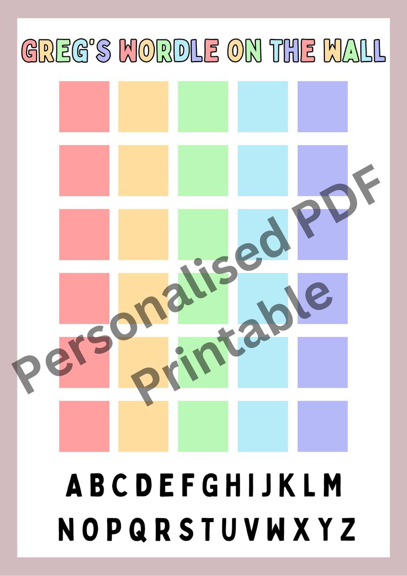 Personalised Wordle on the Wall PDF Downloadable - Etsy