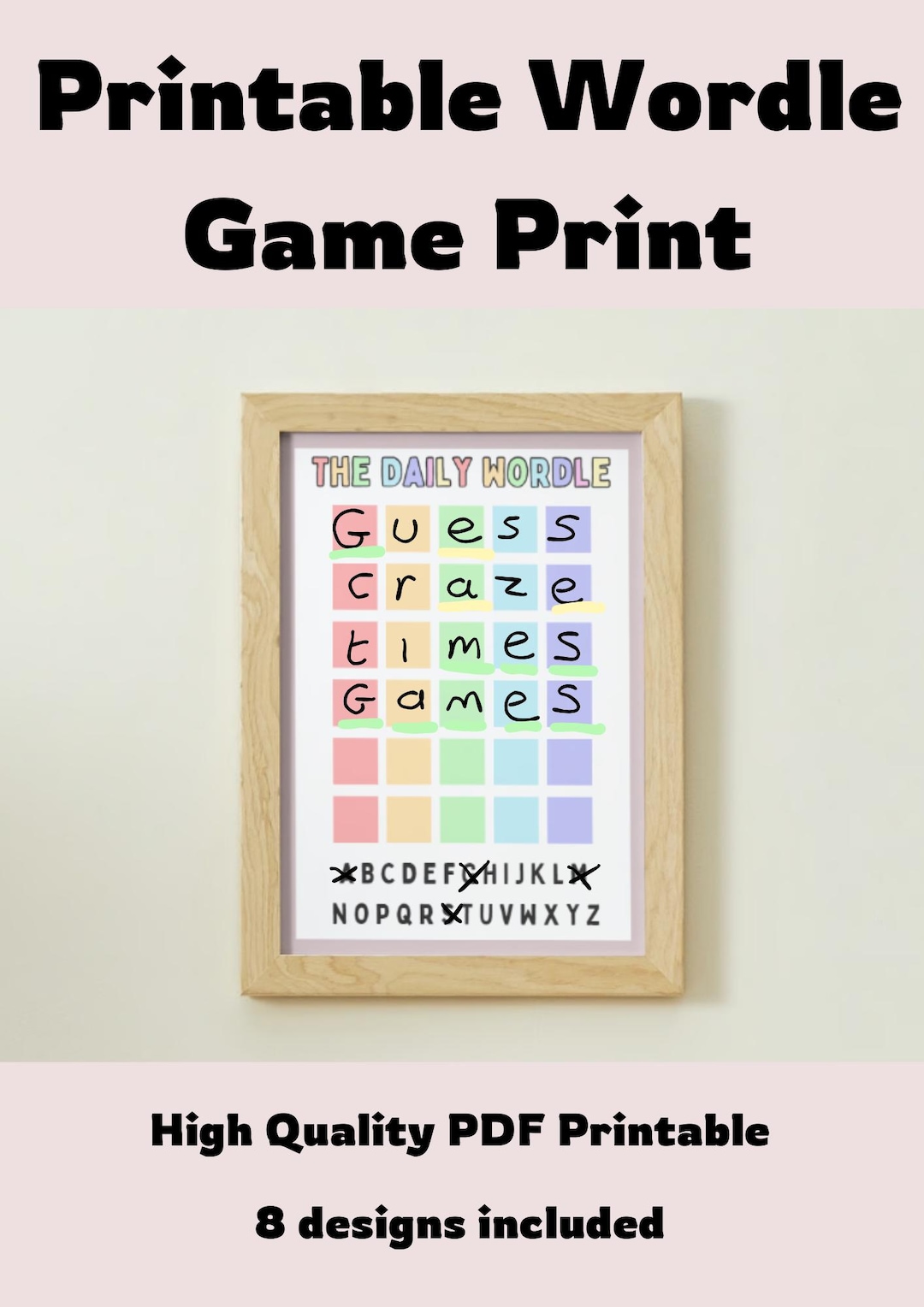 Wordle Wall Game PDF Printable and Playable - Etsy UK