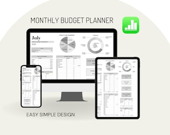 Apple Numbers Monthly Budget Spreadsheet - Etsy