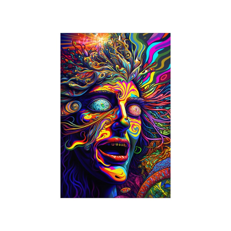 Trippy Poster Psychedelic Lsd Trip Cool Blacklight Poster Lsd - Etsy