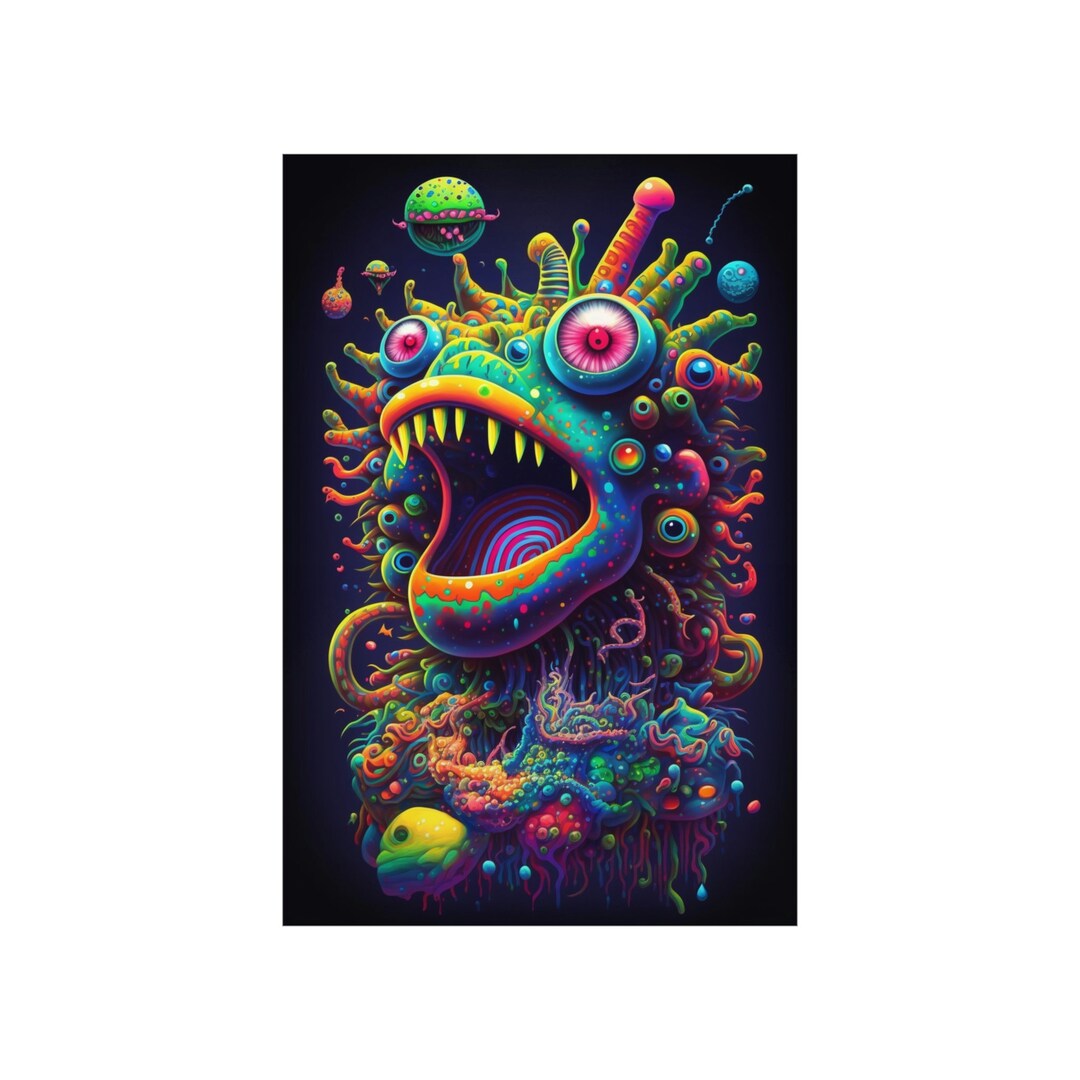 Trippy Poster Psychedelic Lsd Trip Cool Blacklight Poster Lsd - Etsy