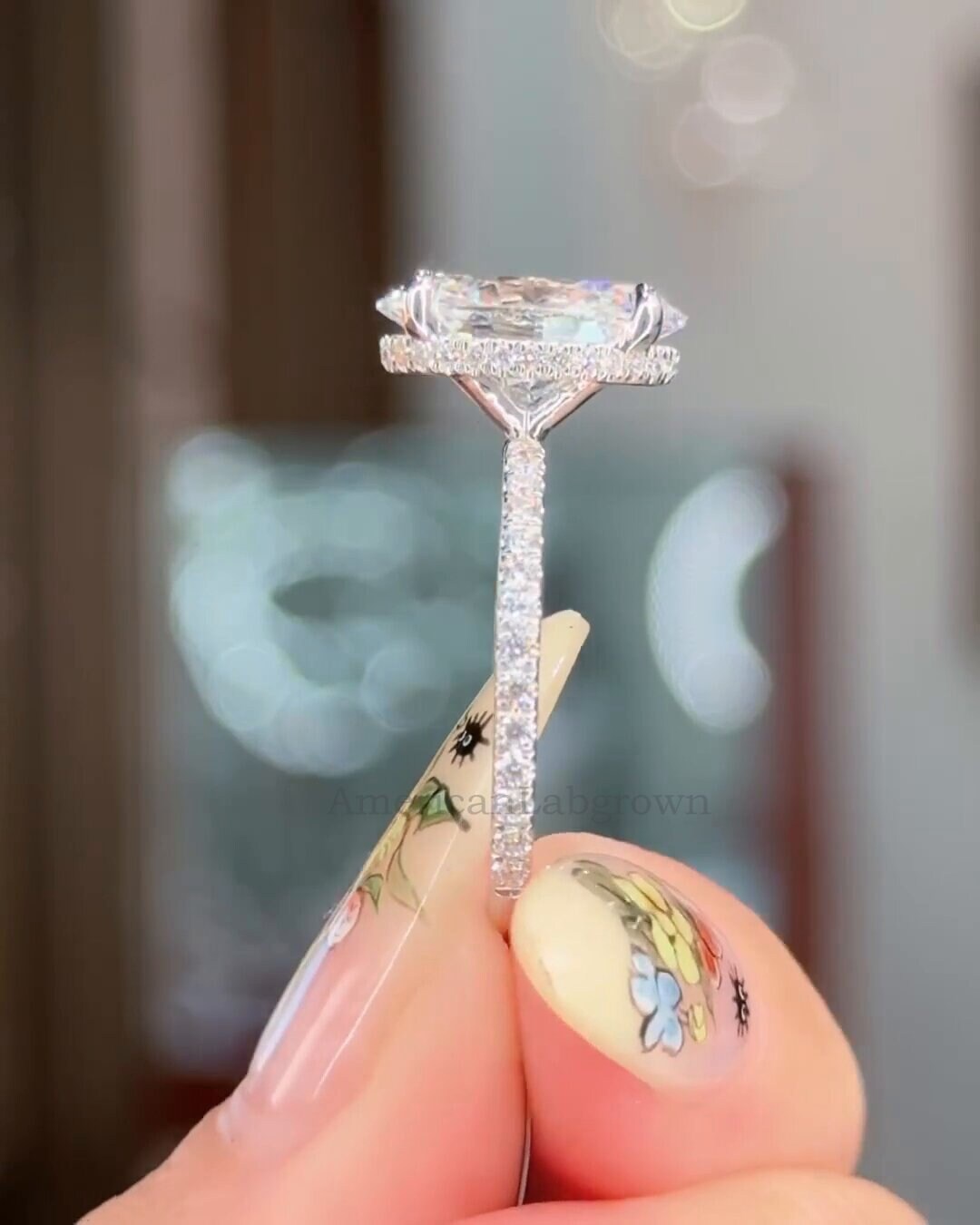 4 CT Oval Cut Engagement Ring Oval Cut Moissanite Ring 14K White Gold ...