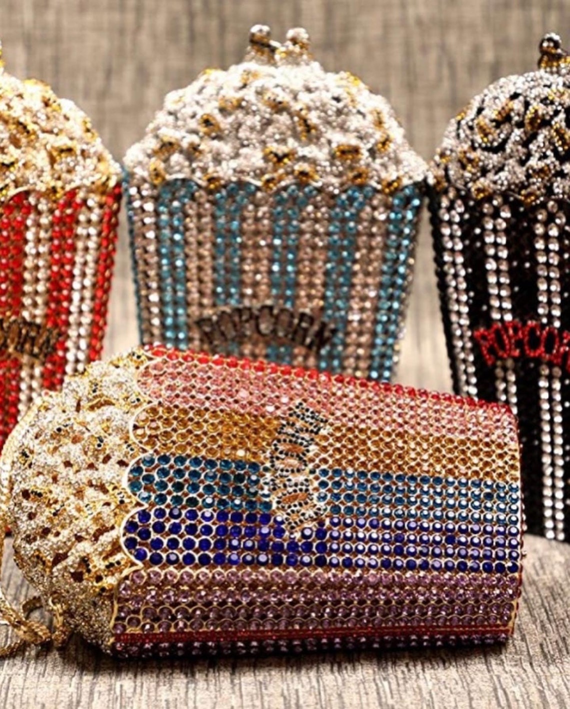 Popcorn Crystal Clutch Purse - Etsy
