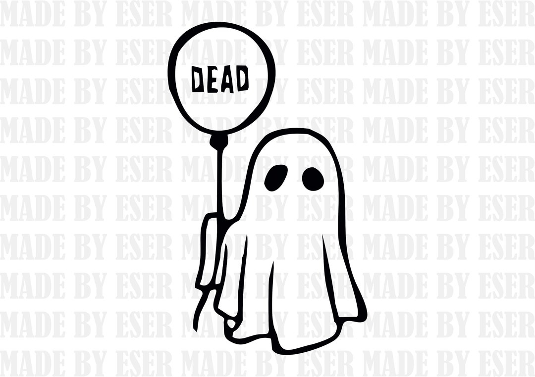 Ghost Holding a Balloon Svg, Ghost Clipart, Ghost Svg Cut Files for ...