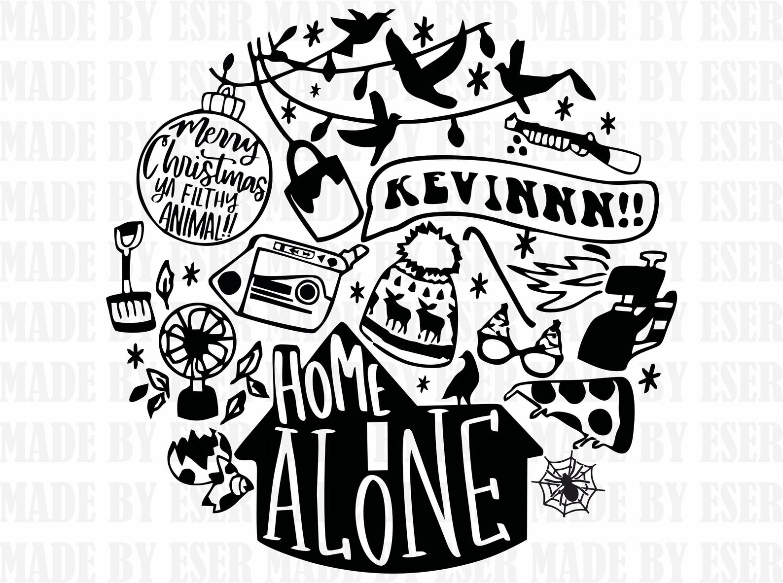 Custom Home Alone Christmas Collage Svg, Png, Eps, Dxf, Jpg, Design ...
