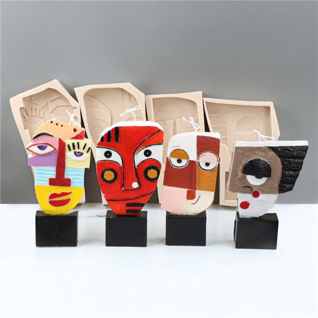 Abstract Art Face Silicone Candle Mold Moulds - Etsy