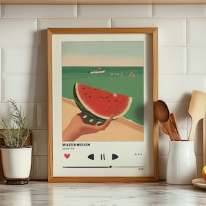 Watermelon Poster, Kitchen Wall Art, Food Print, Watermelon Print ...