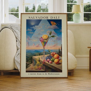 Salvador Dali Martini Cocktail Poster, Digital Prints, Dali Wall Art ...