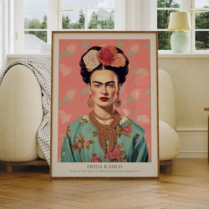 Frida Kahlo Portrait, Frida Kahlos Print, Inspirational Quote, Frida ...