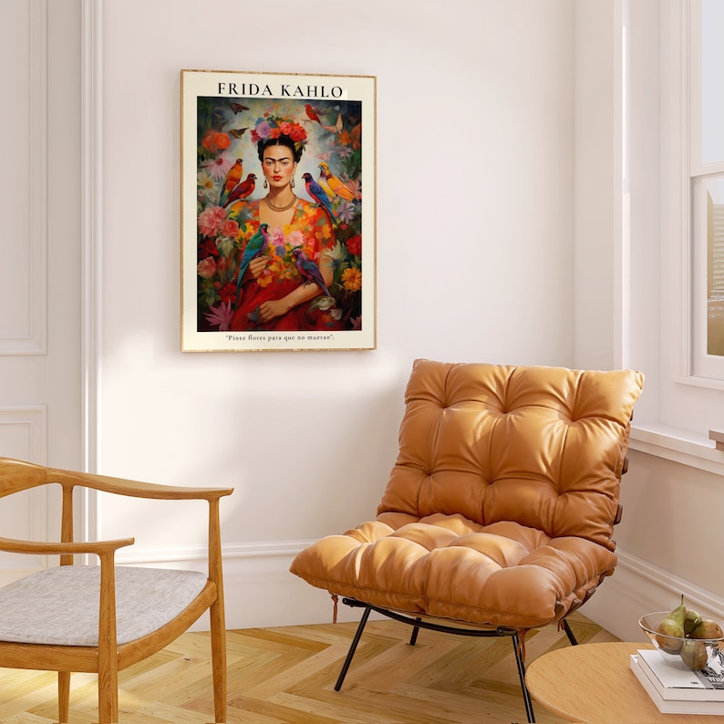 Frida Kahlo Birds and Flowers Poster, Digital Download, Unique Poster ...