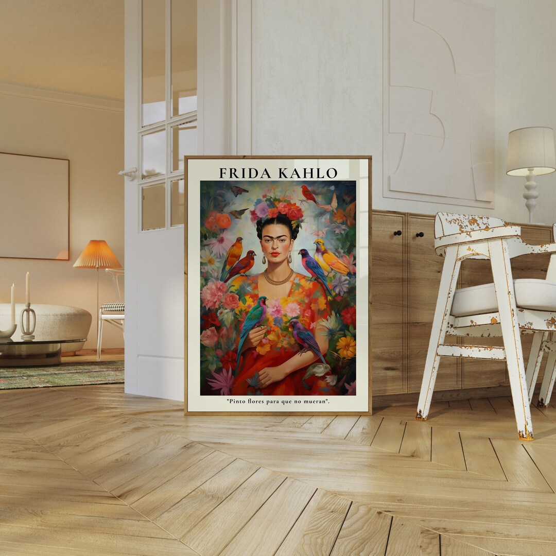 Frida Kahlo Birds and Flowers Poster, Digital Download, Unique Poster ...