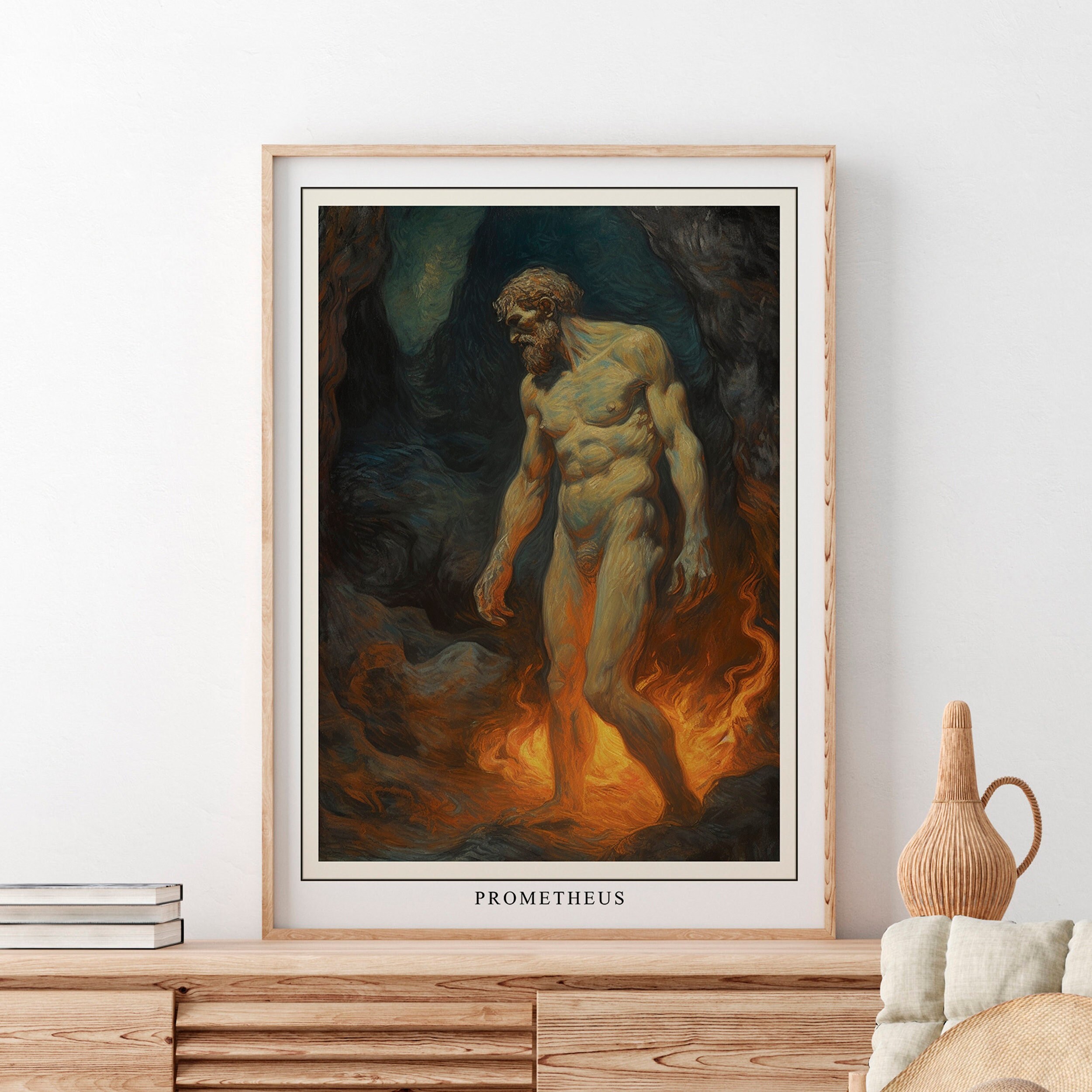 Prometheus Poster Style Of Van Gogh Digital Download Aesthetic Room Decor Exhibition Poster