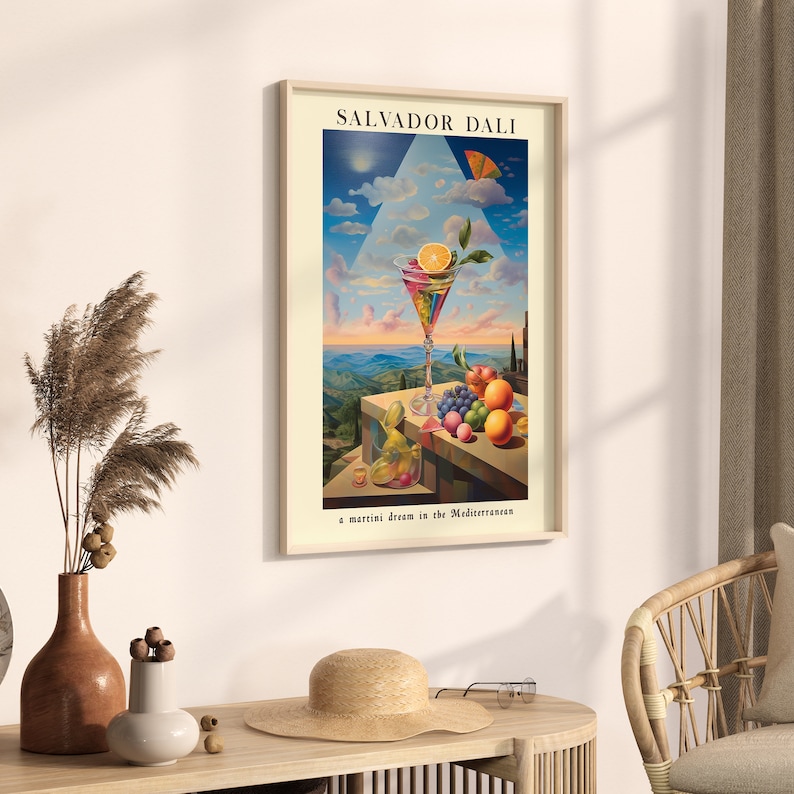 Salvador Dali Martini Cocktail Poster, Digital Prints, Dali Wall Art ...