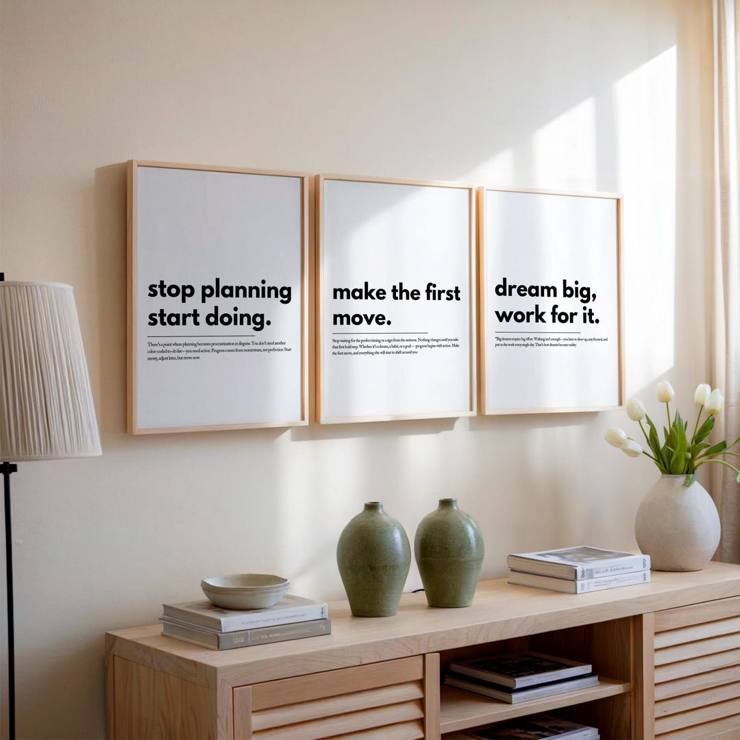 Motivational Poster Set of 3, Uplifting Quote, Positive Vibes ...