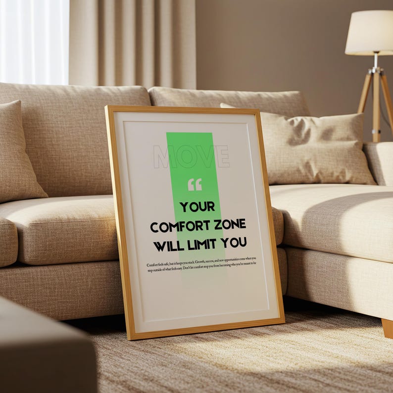 Motivational Quote Poster: Comfort Zone Printable Wall Art (PDF & JPG ...