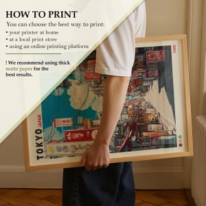 Tokyo Street Poster, Japanese Market Wall Art, Urban Japan Print, Retro ...