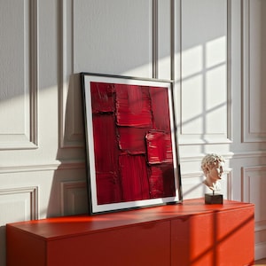 Red Modern Wall Art, Mid Century Modern Wall Art, Minimalist Living ...