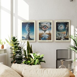 Salvador Dali Set of 3 Wall Art Prints, Exhibition Poster, Dali Print ...
