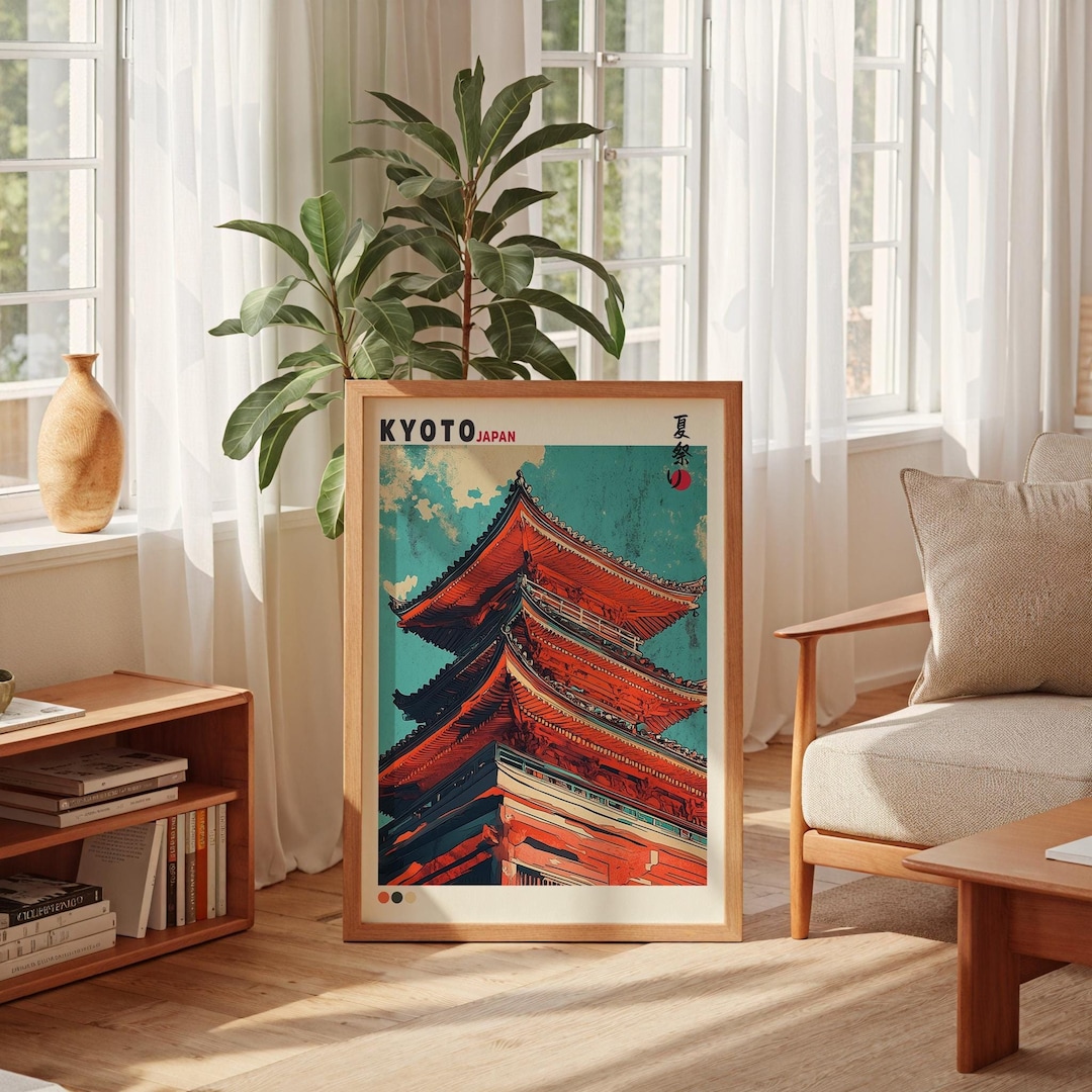 Japanischer Tempeldruck, Japanische Wandkunst, Japandi Wandkunst, Japandi Kunst, Japanische ...