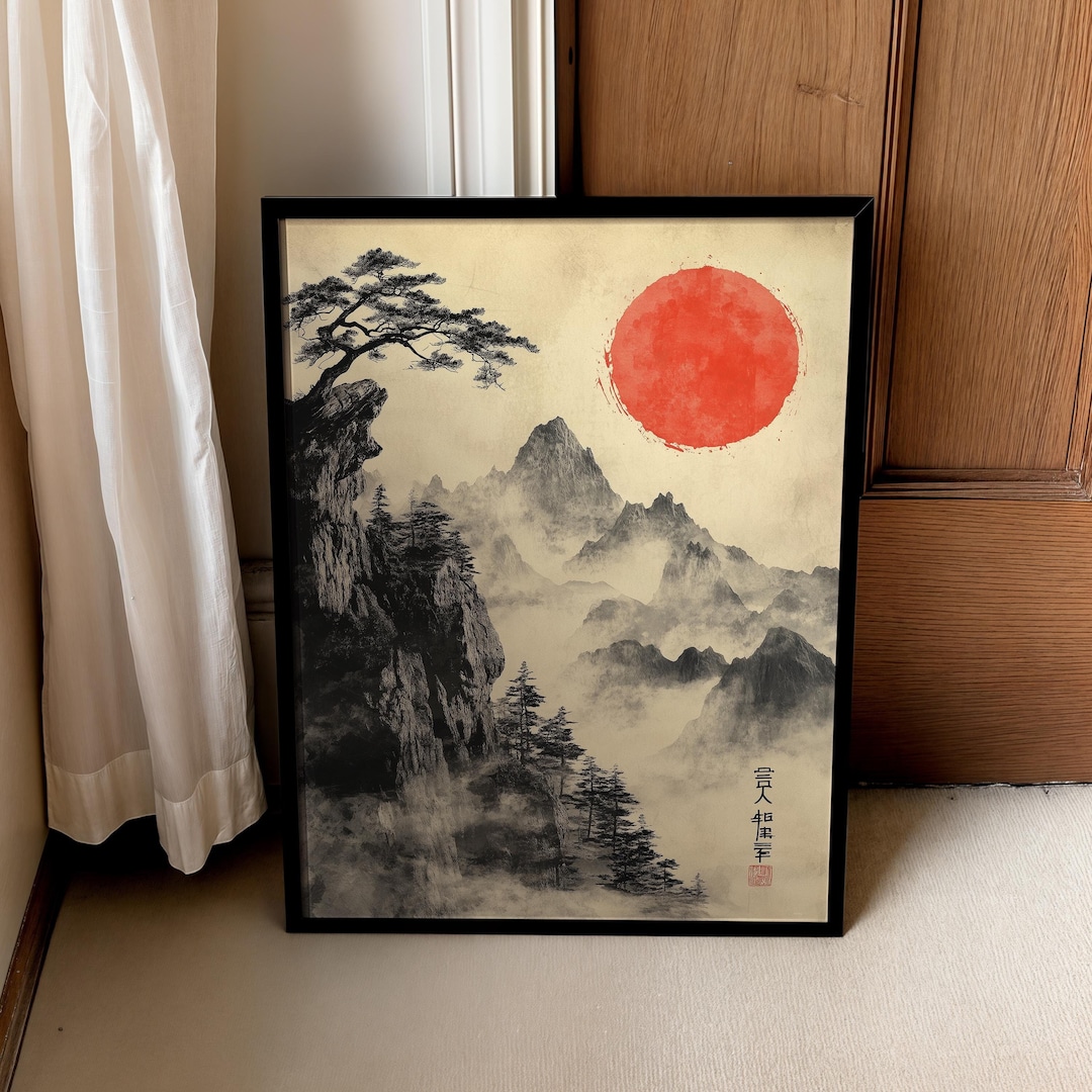 Traditional Japanese Poster, Japanese Boho Wall Art Print, Vintage ...