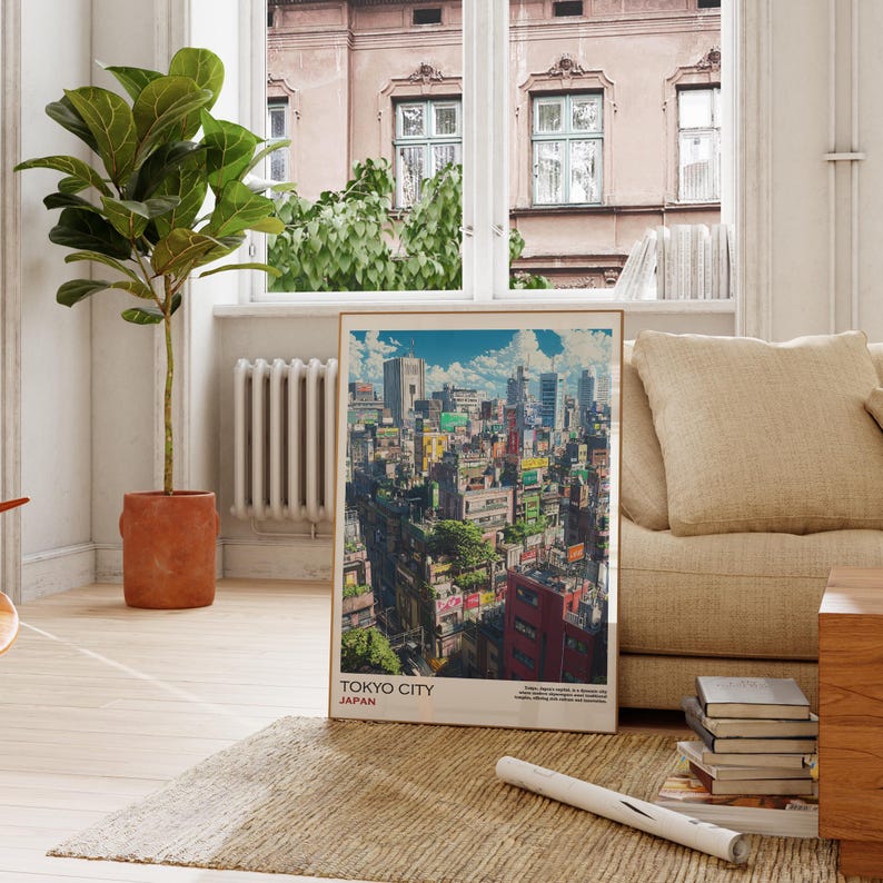 Japanese Tokyo City Poster, Japanese Wall Art, Japandi Wall Art ...