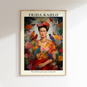 Frida Kahlo Birds and Flowers Poster, Digital Download, Unique Poster ...