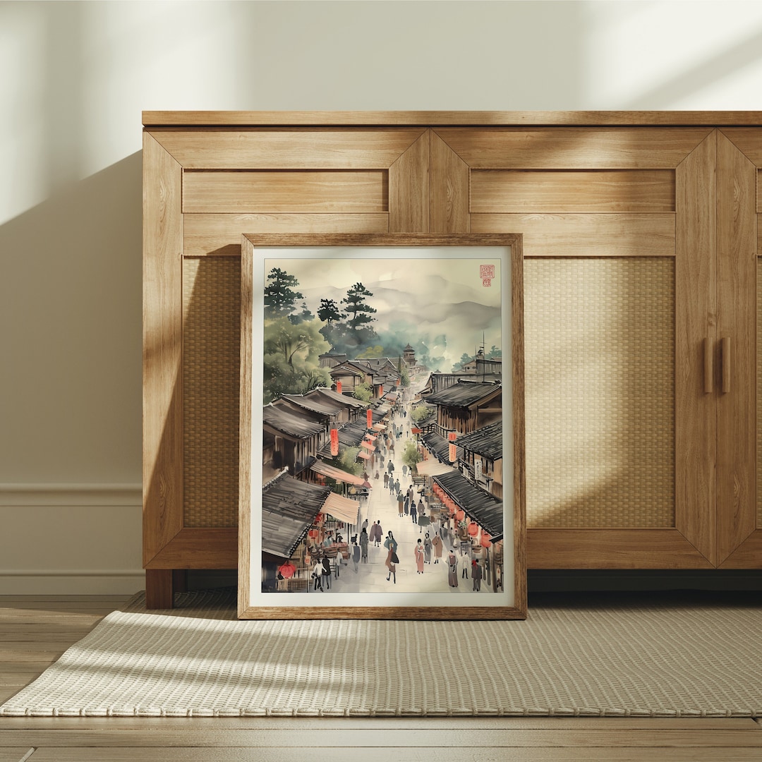 Japan Market, Japanese Wall Art, Japan Art, Asian Wall Art, Digital ...