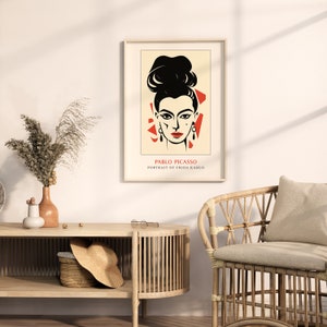 Portrait of Frida Kahlo by Pablo Picasso, Frida Khalo Print, Abstract ...