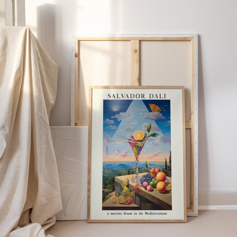 Salvador Dali Martini Cocktail Poster, Digital Prints, Dali Wall Art ...