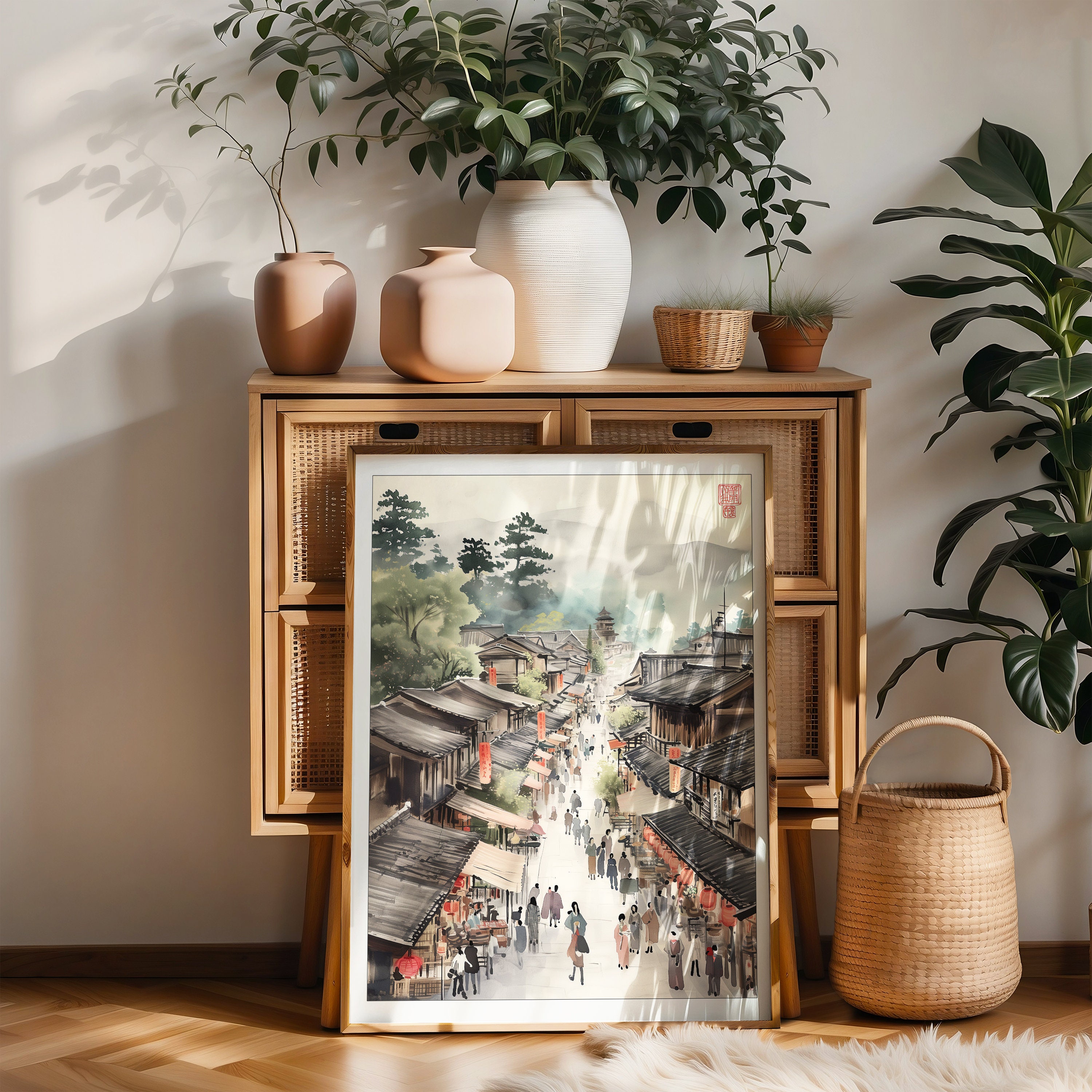 Japan Market, Japanese Wall Art, Japan Art, Asian Wall Art, Digital ...