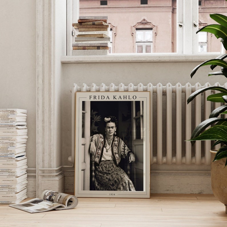 Frida Kahlo Black and White Poster Digital Prints Frida - Etsy