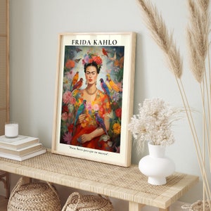 Frida Kahlo Birds and Flowers Poster, Frida Kahlos Print, Feminist ...