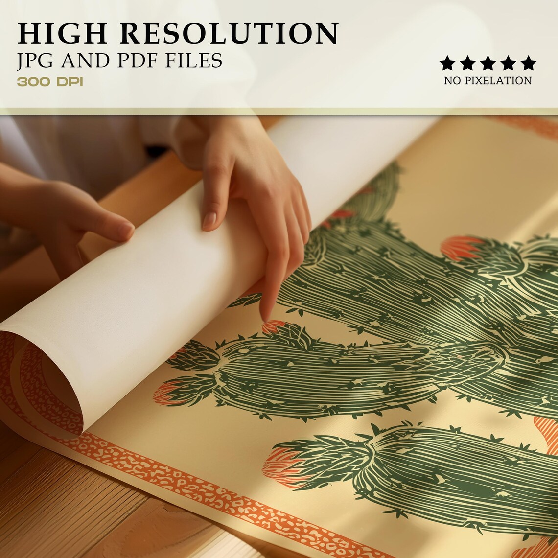 Cactus Folk Art Print: Southwestern Desert Botanical (digital Download ...