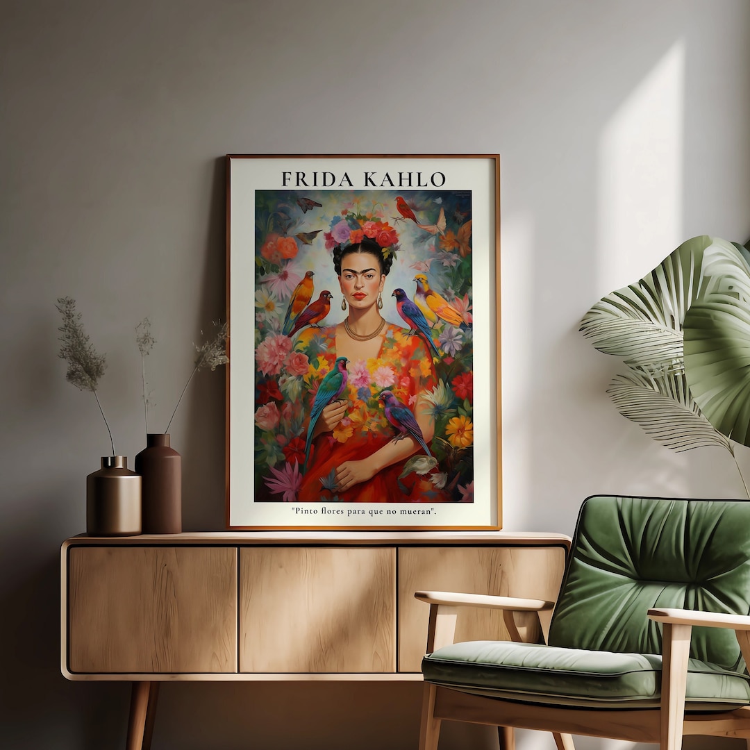 Frida Kahlo Birds and Flowers Poster, Digital Download, Unique Poster ...
