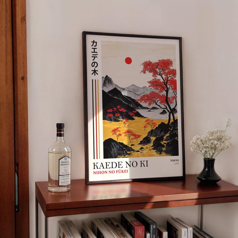Traditional Japanese Landscape Poster, Japanese Wall Art, Japandi Wall ...