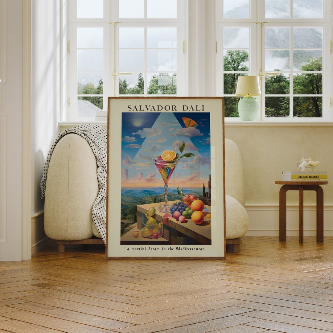Salvador Dali Martini Cocktail Poster, Digital Prints, Dali Wall Art ...