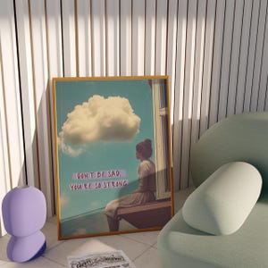 Positive Affirmation Motivational Poster, Cloud Wall Art, Retro Wall ...
